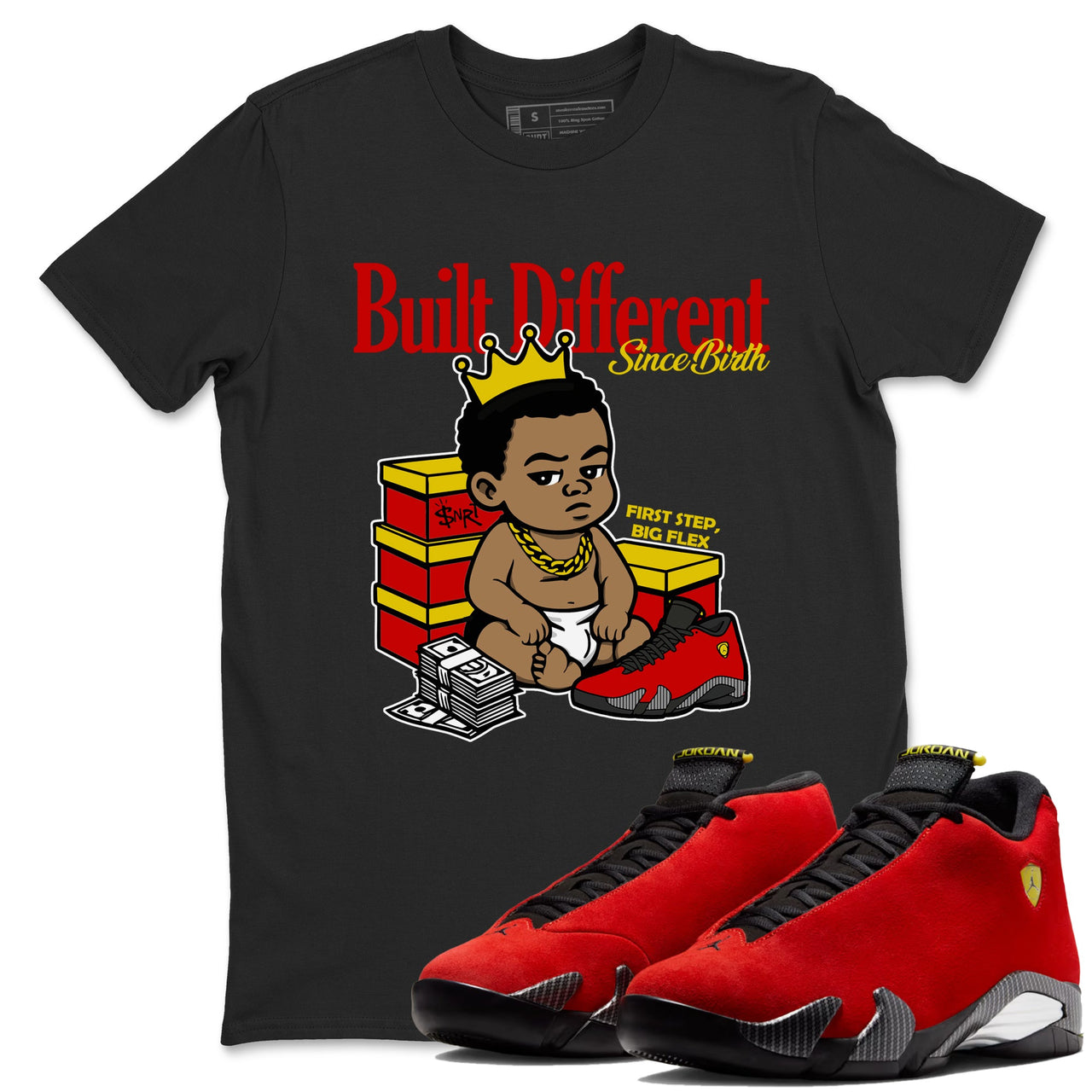 Air Jordan 14 Challenge Red | Built Different Since Birth Graphic T ...