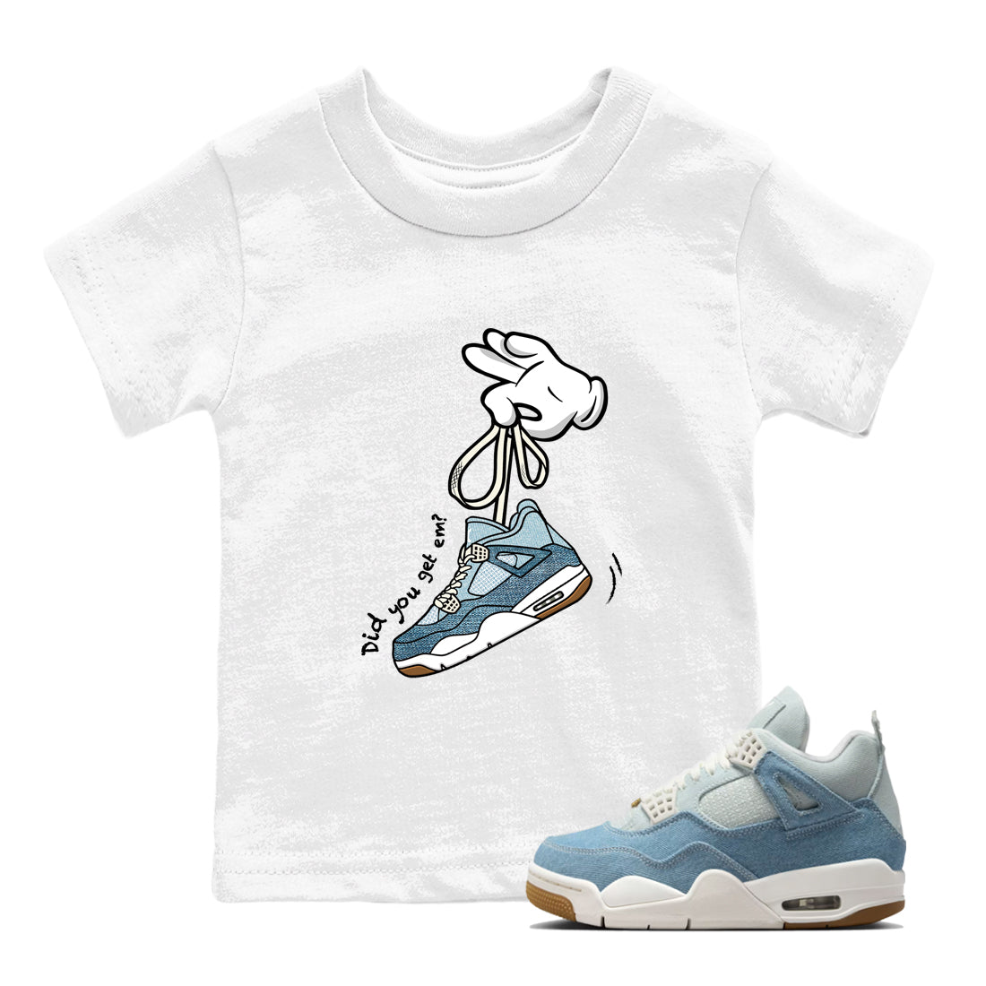 Air Jordan 4 Denim | Cartoon Hands Kids Graphic Tee | SNRT Sneaker Tees ...
