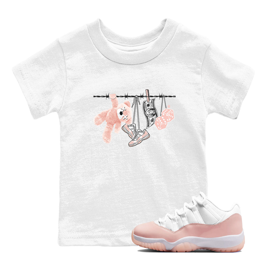 Air Jordan 11 Legend Pink | Clothesline Baby Shirt | SNRT Sneaker Tees ...