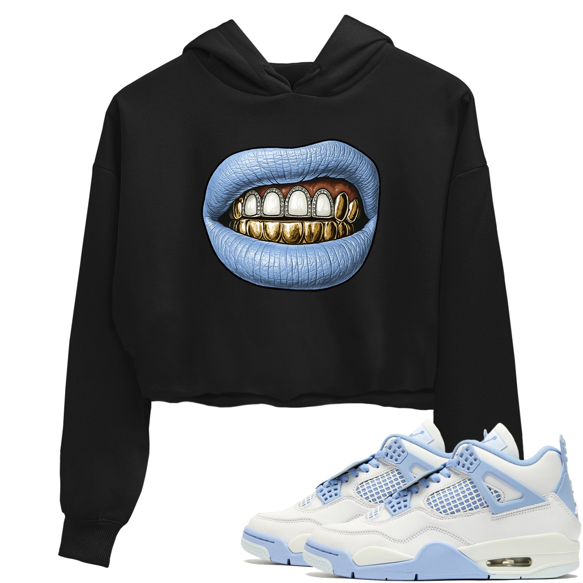 Diamond Teeth SNRT Sneaker Women's Top - Air Jordan 4 Forget Me Not | SNRT Sneaker T-shirts
