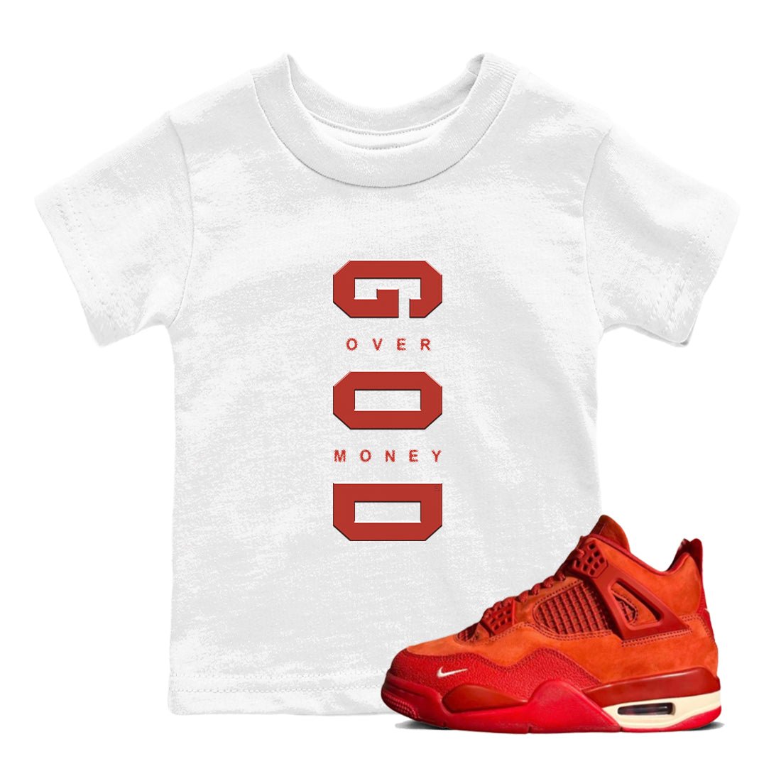 God Over Money SNRT Sneaker Tees Kids - Air Jordan 4 Brick By Brick ...