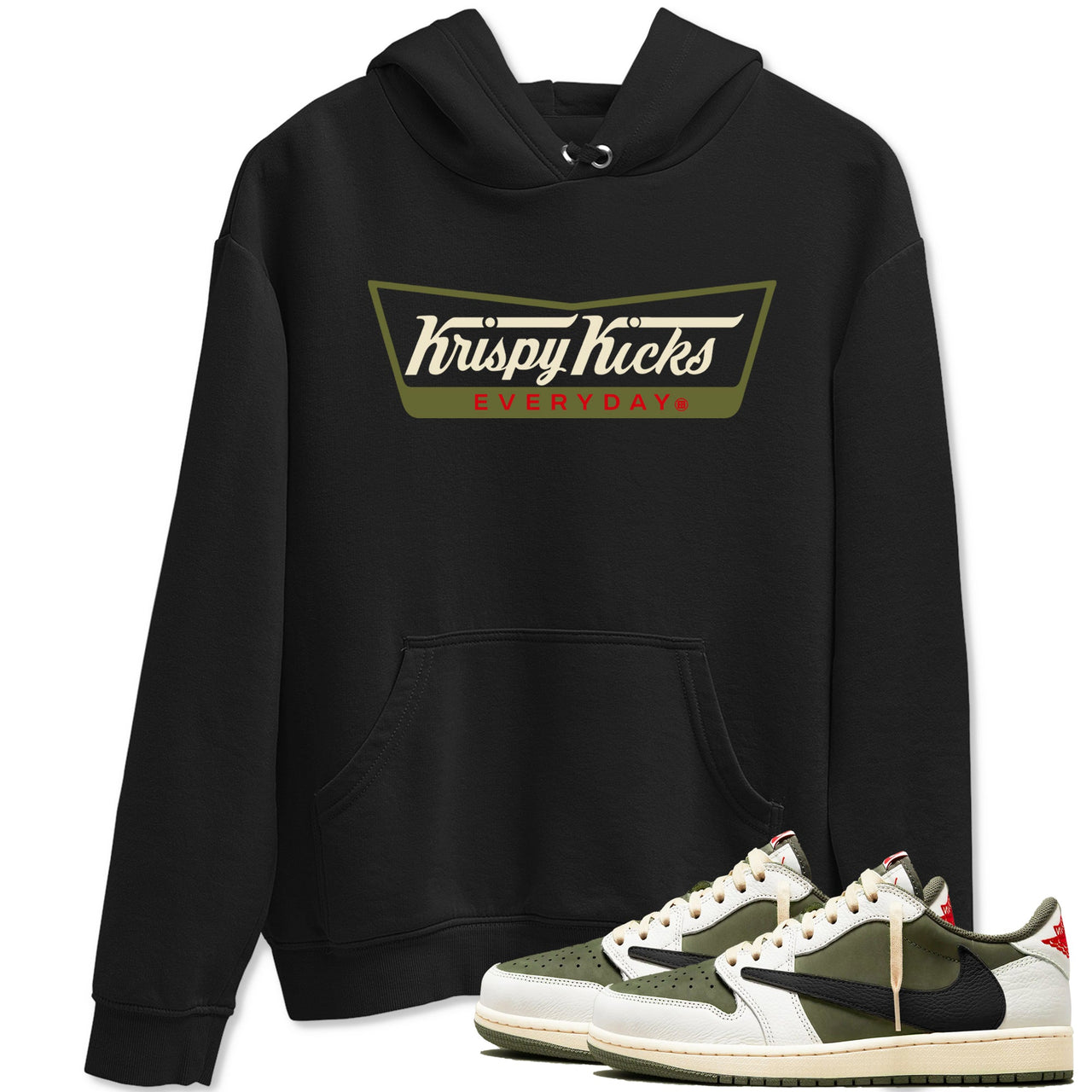 Krispy Kicks SNRT Sneaker Tees - Air Jordan 1 Travis Scott Medium Olive ...