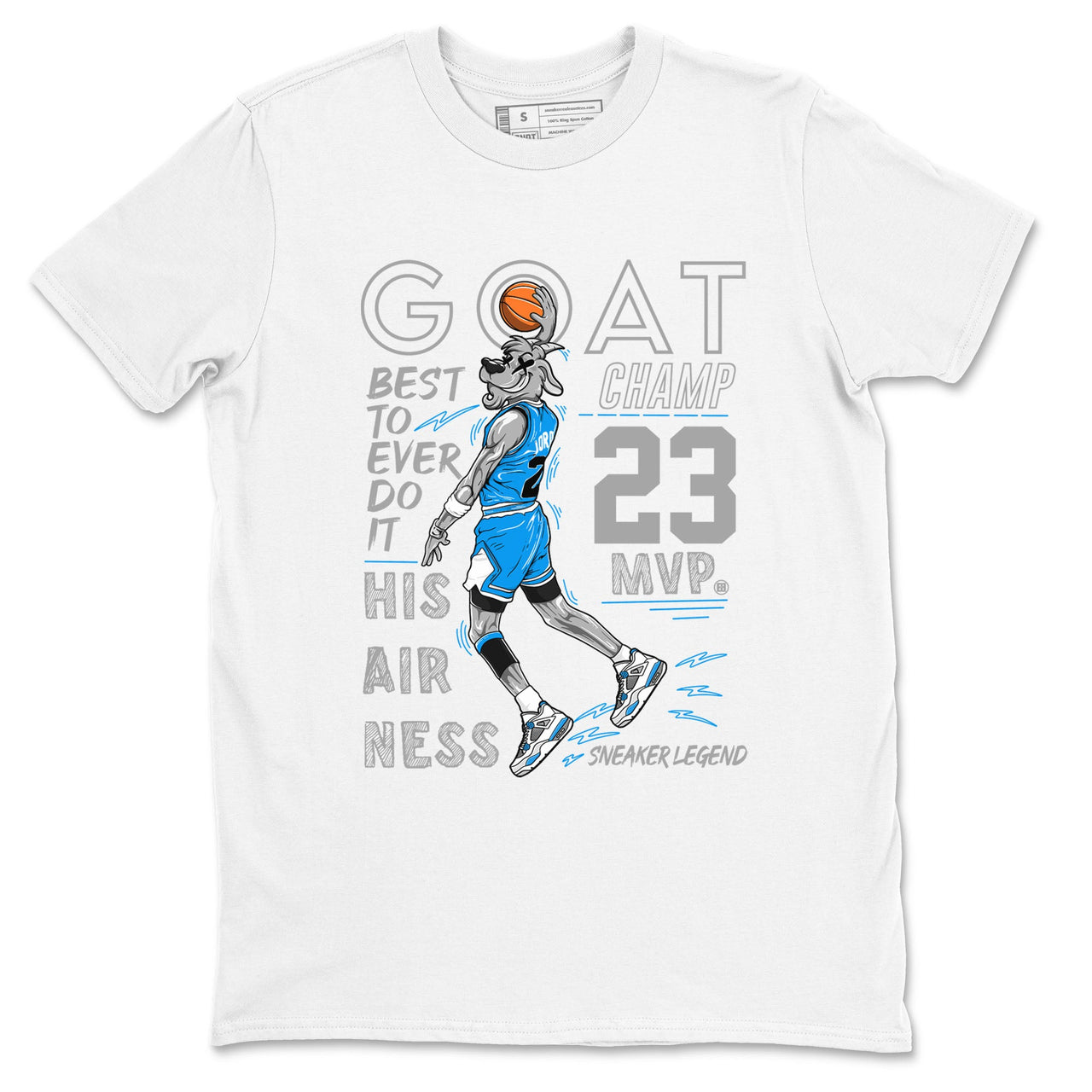 MVP Goat SNRT Sneaker Tees - Air Jordan 4 Military Blue | SNRT Sneaker T-shirts