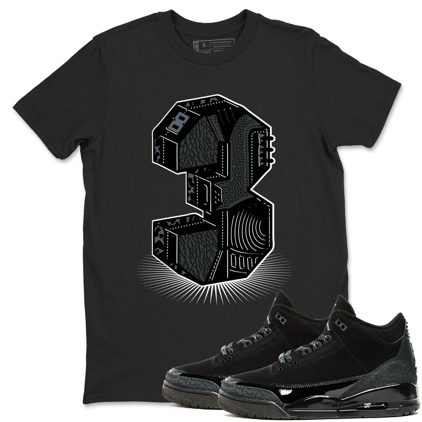 Air Jordan 3 Black Cat | Number Statue Unisex Shirt | SNRT Sneaker Tees ...