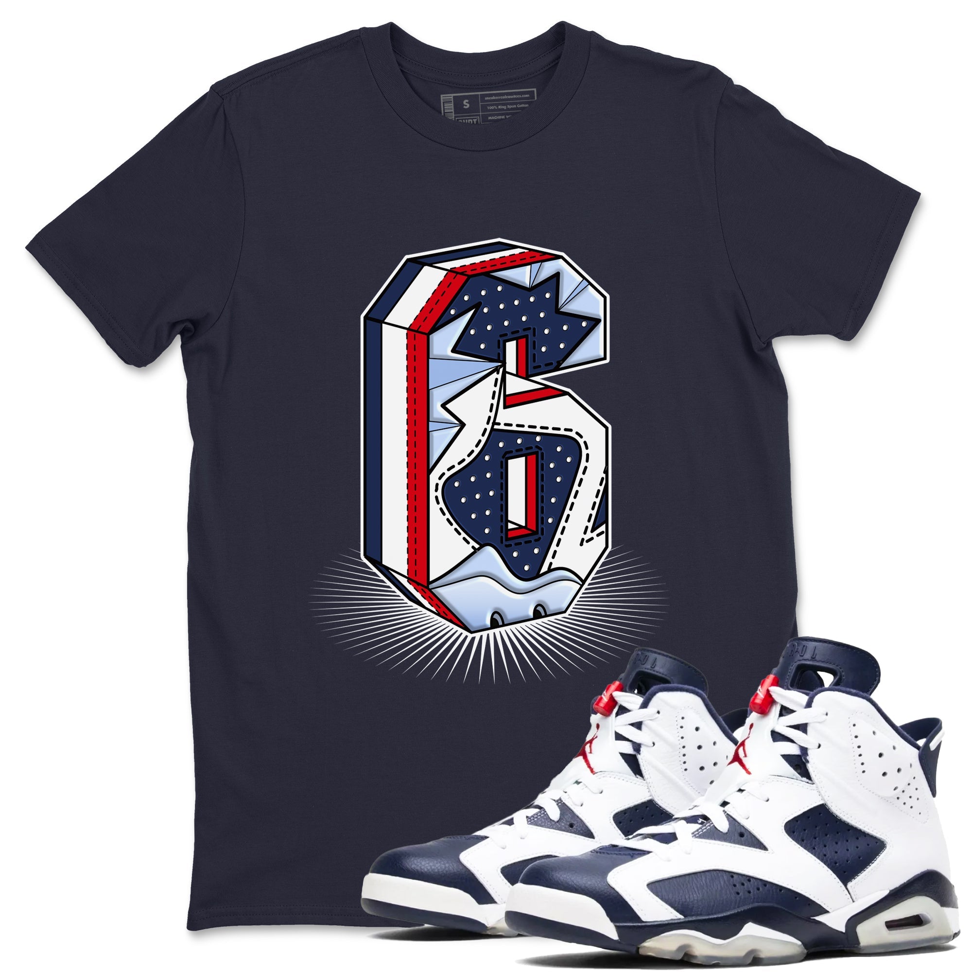 Air Jordan 6 White And Midnight Navy | Number Statue Crew Neck Shirt ...