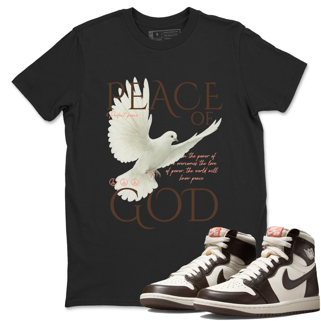 Jordan 1 High OG Baroque Brown | Peace of God Graphic Tee for ...