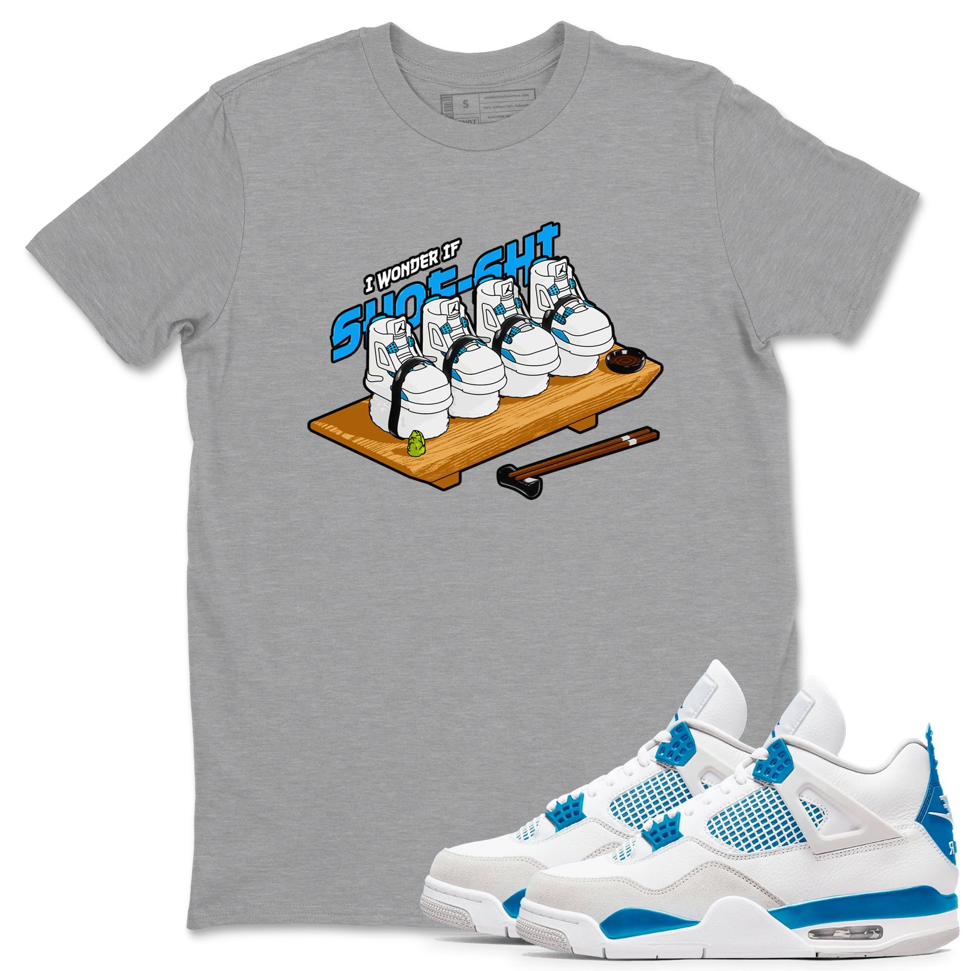 Air Jordan 4 Military Blue | Shoe-Shi Crew Neck Shirt | SNRT Sneaker ...