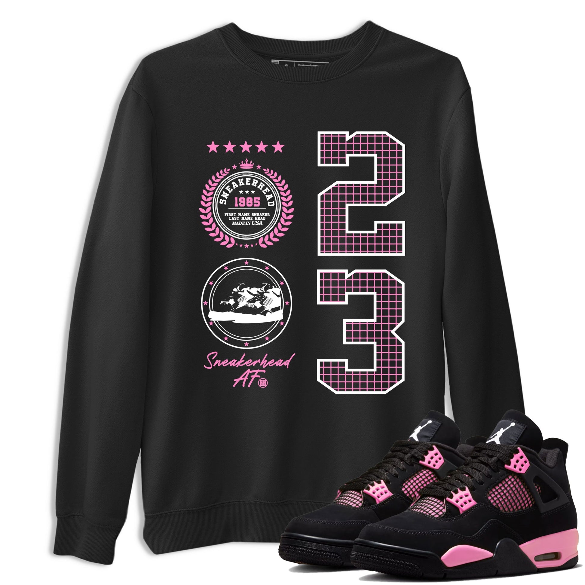 Air Jordan 4 Pink Thunder | Sneaker Emblem Graphic Tee for Sneakerheads ...