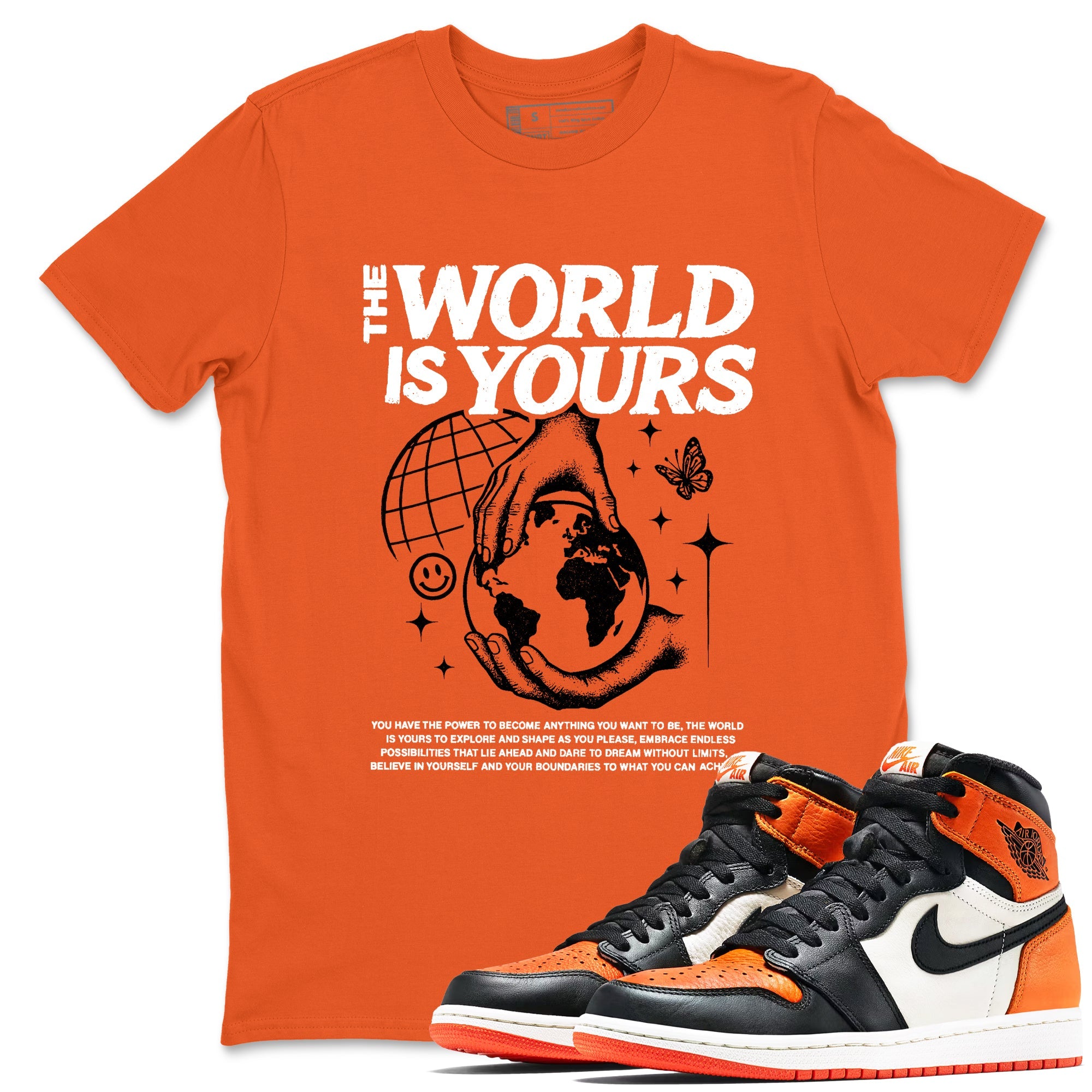 Jordan 1 Retro Shattered Backboard | The World Is Yours Graphic Tee for ...
