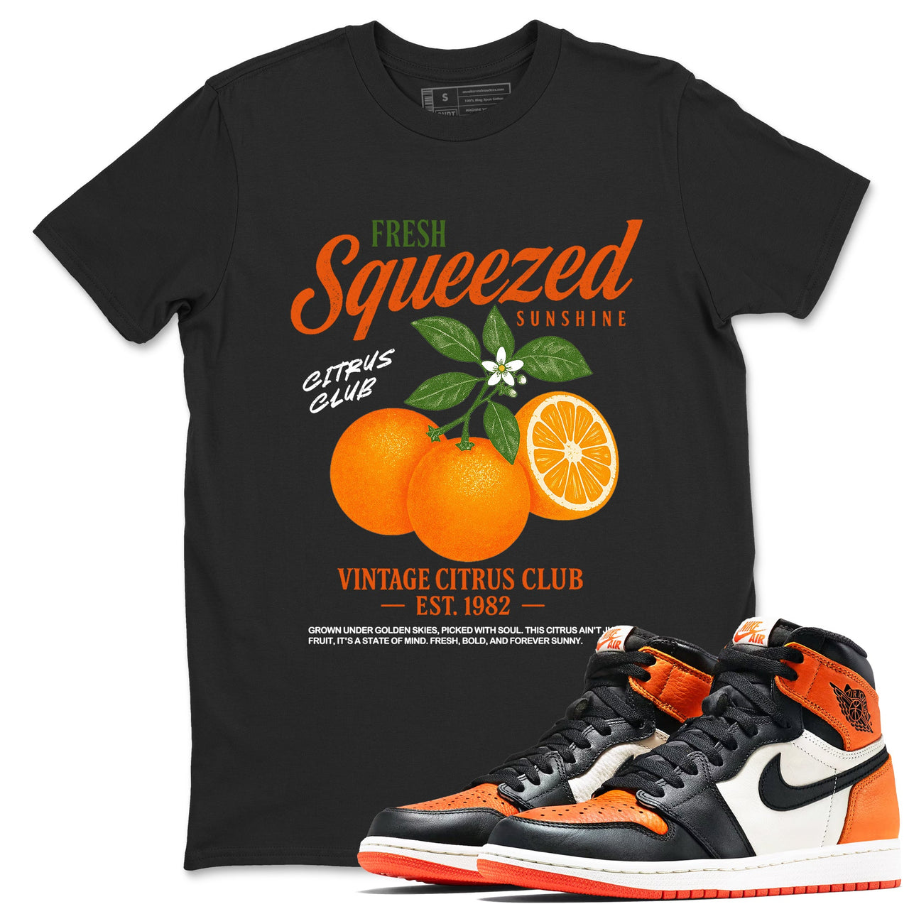 Air Jordan 1 Shattered Backboard | Vintage Citrus Club Graphic Tee for ...