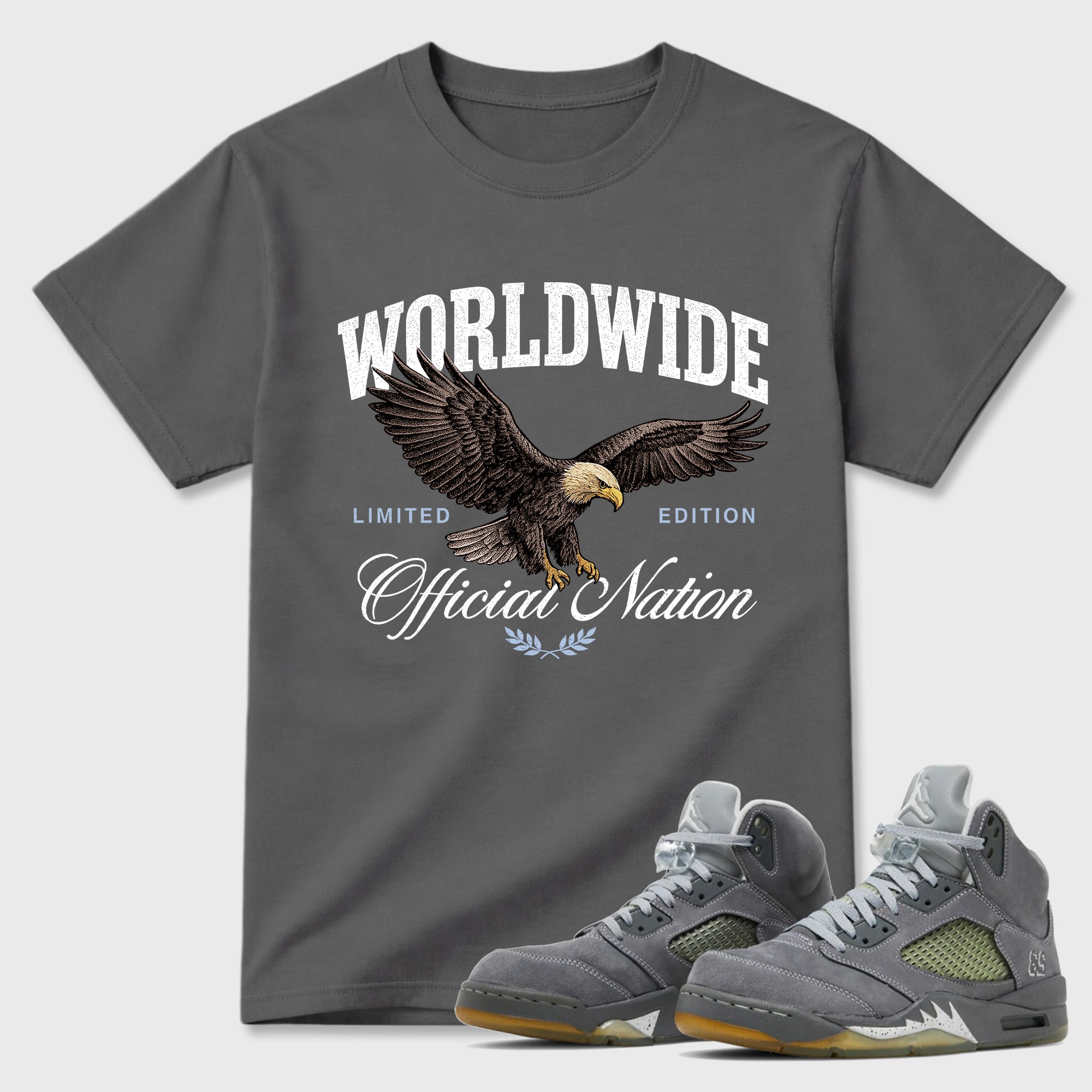 Air Jordan 5 Wolf Grey | Worldwide Official Nation Graphic Tee for ...
