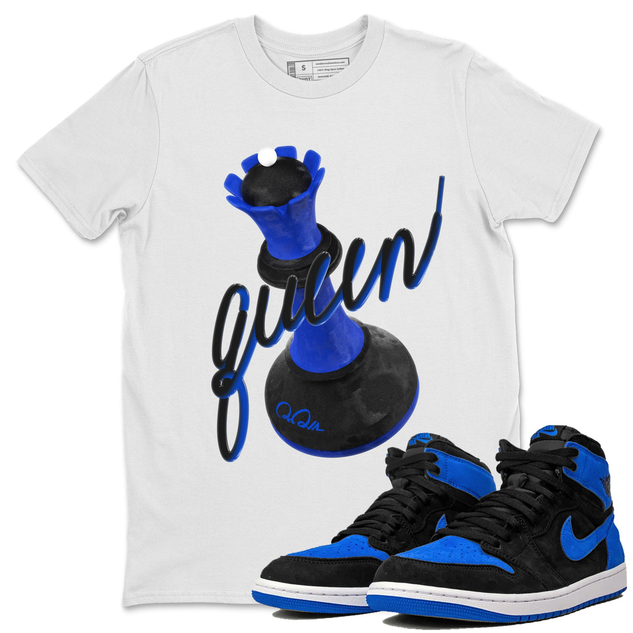 3d Queen Snrt Sneaker Tee Air Jordan 1 Royal Reimagined Snrt