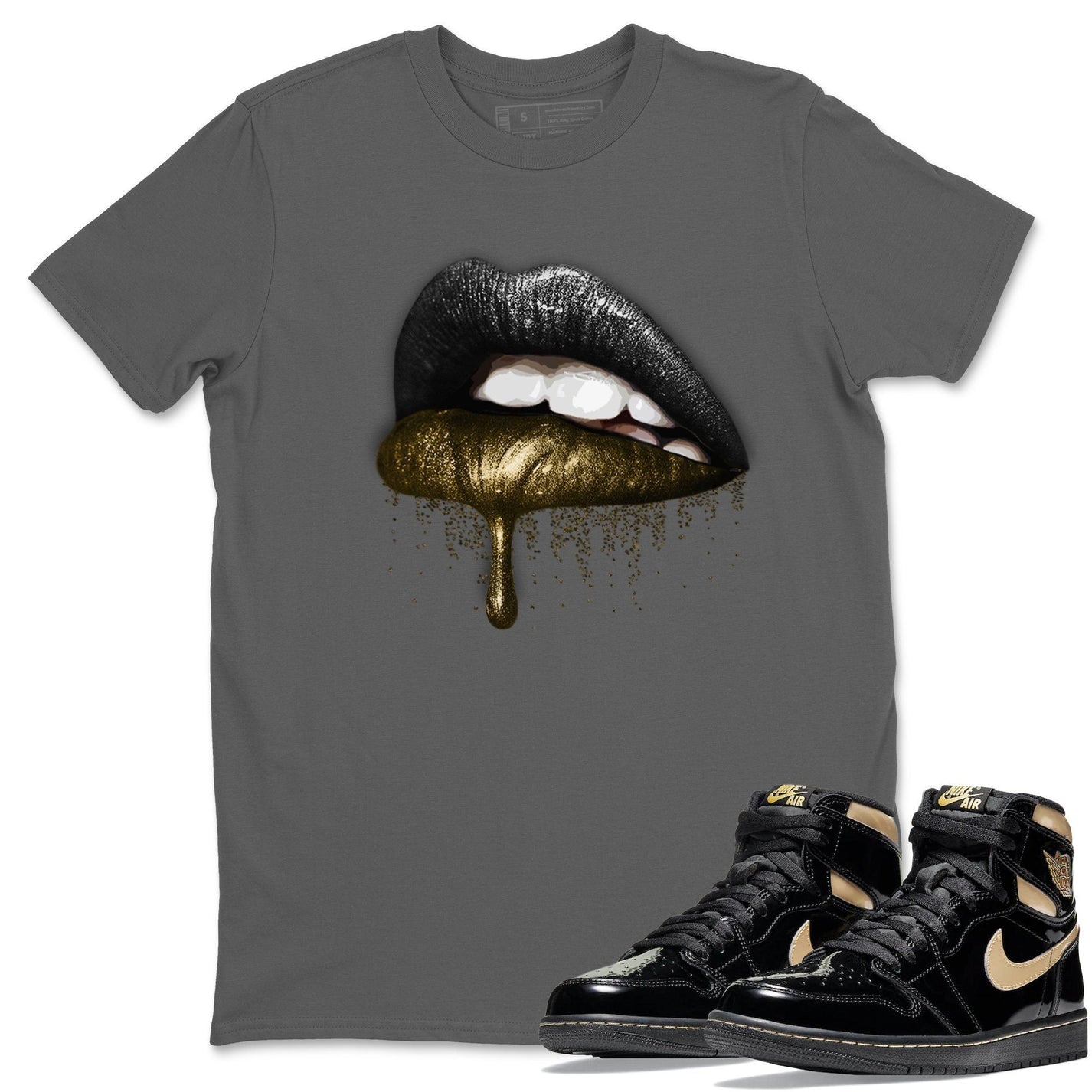 Dripping Lips Unisex Tops - Air Jordan 1 Black Metallic Gold | SNRT ...