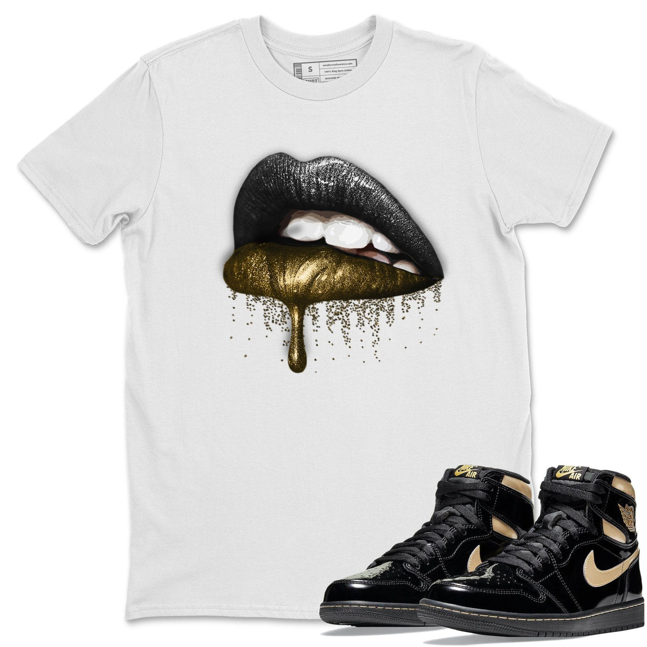 Dripping Lips Unisex Tops - Air Jordan 1 Black Metallic Gold | SNRT ...