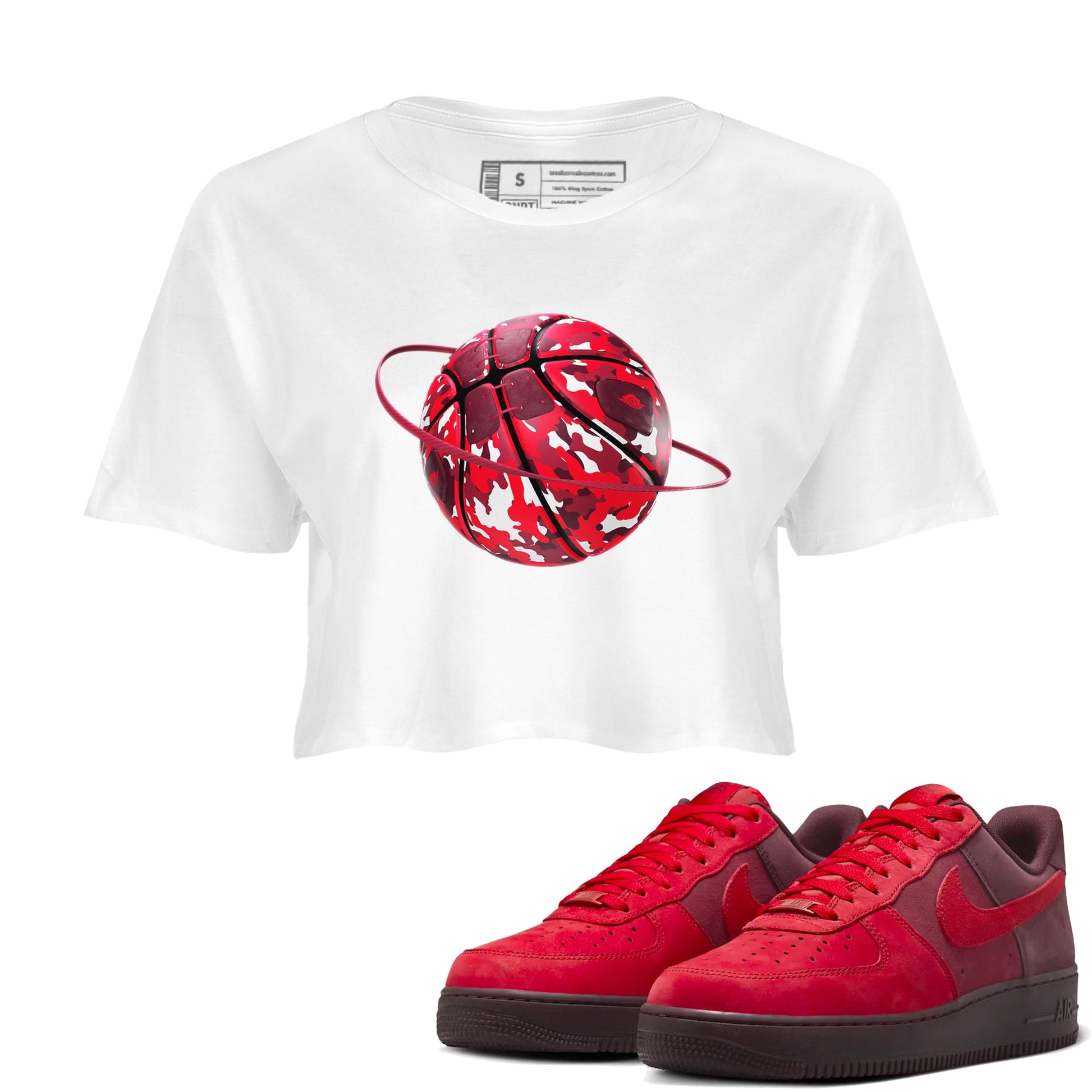 Air Force 1 Layers of Love | Camo Basketball Planet Crop Shirt | SNRT ...