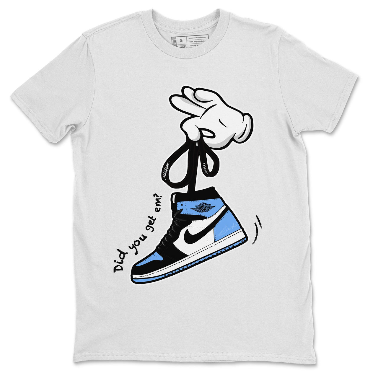Cartoon Hands SNRT Sneaker Tee - Air Jordan 1 UNC Toe | SNRT Sneaker T ...