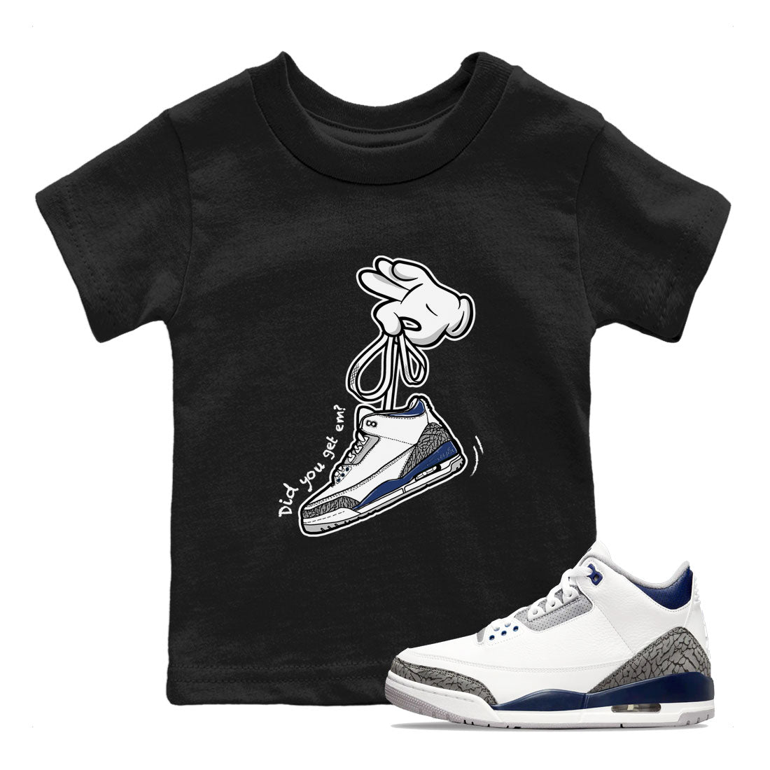 Jordan 3 Retro Midnight Navy | Cartoon Hands Baby Shirt | SNRT Sneaker ...