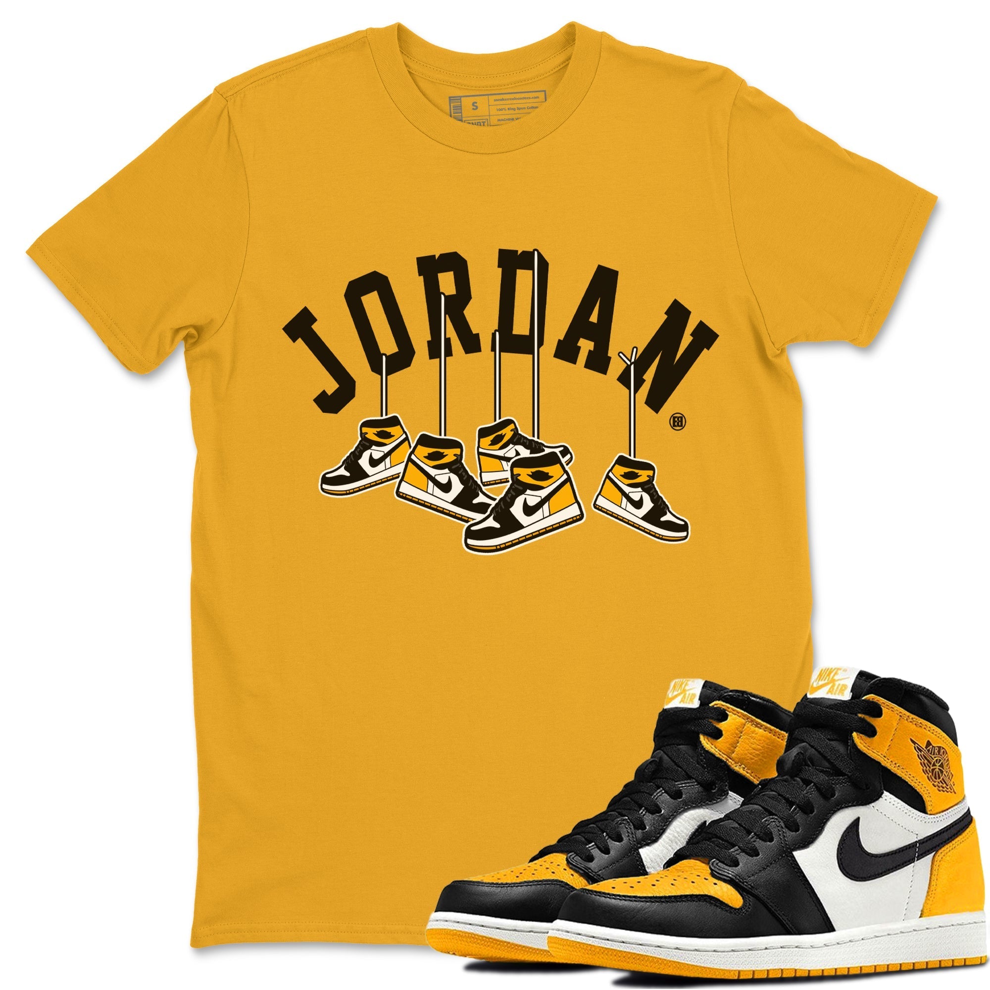 Hanging Sneakers Unisex Tops - Air Jordan 1 Taxi | SNRT Sneaker T-shirts