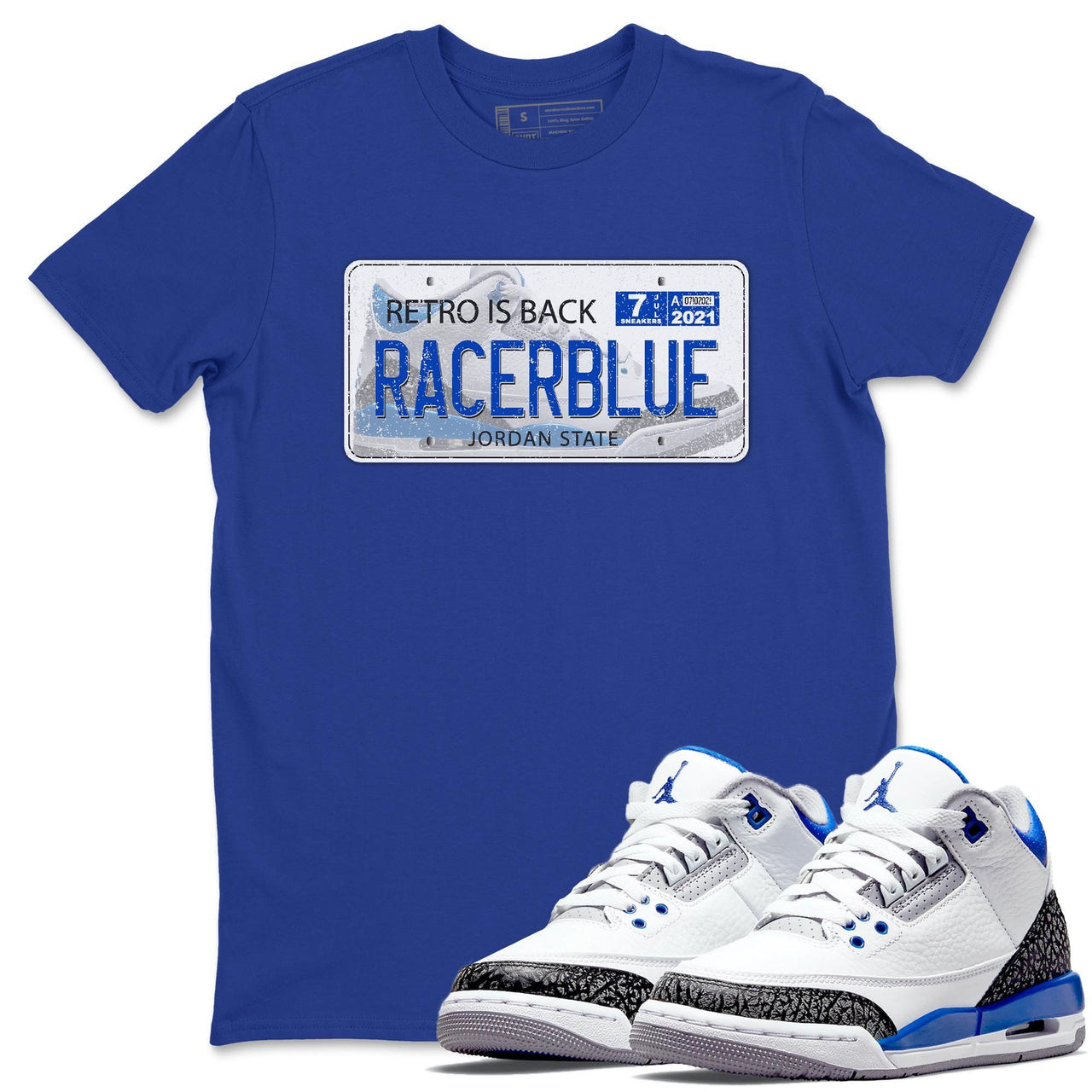 Jordan 3 Racer Blue | Jordan Plate Unisex Shirts | SNRT Sneaker Tees ...