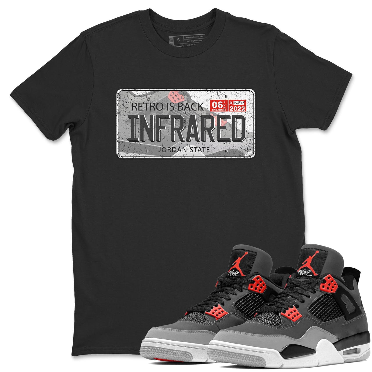 Jordan Plate Unisex Tops - Air Jordan 4 Infrared | SNRT Sneaker T-shirts