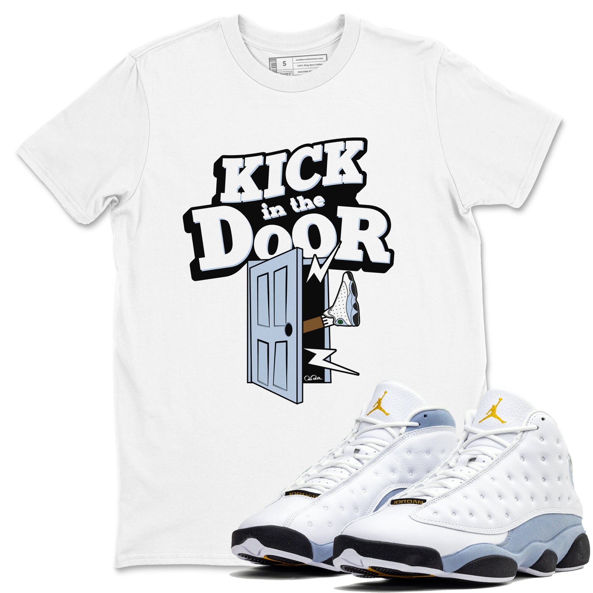 Air Jordan 13 Blue Grey | Kick In The Door Crew Neck Shirt | SNRT ...