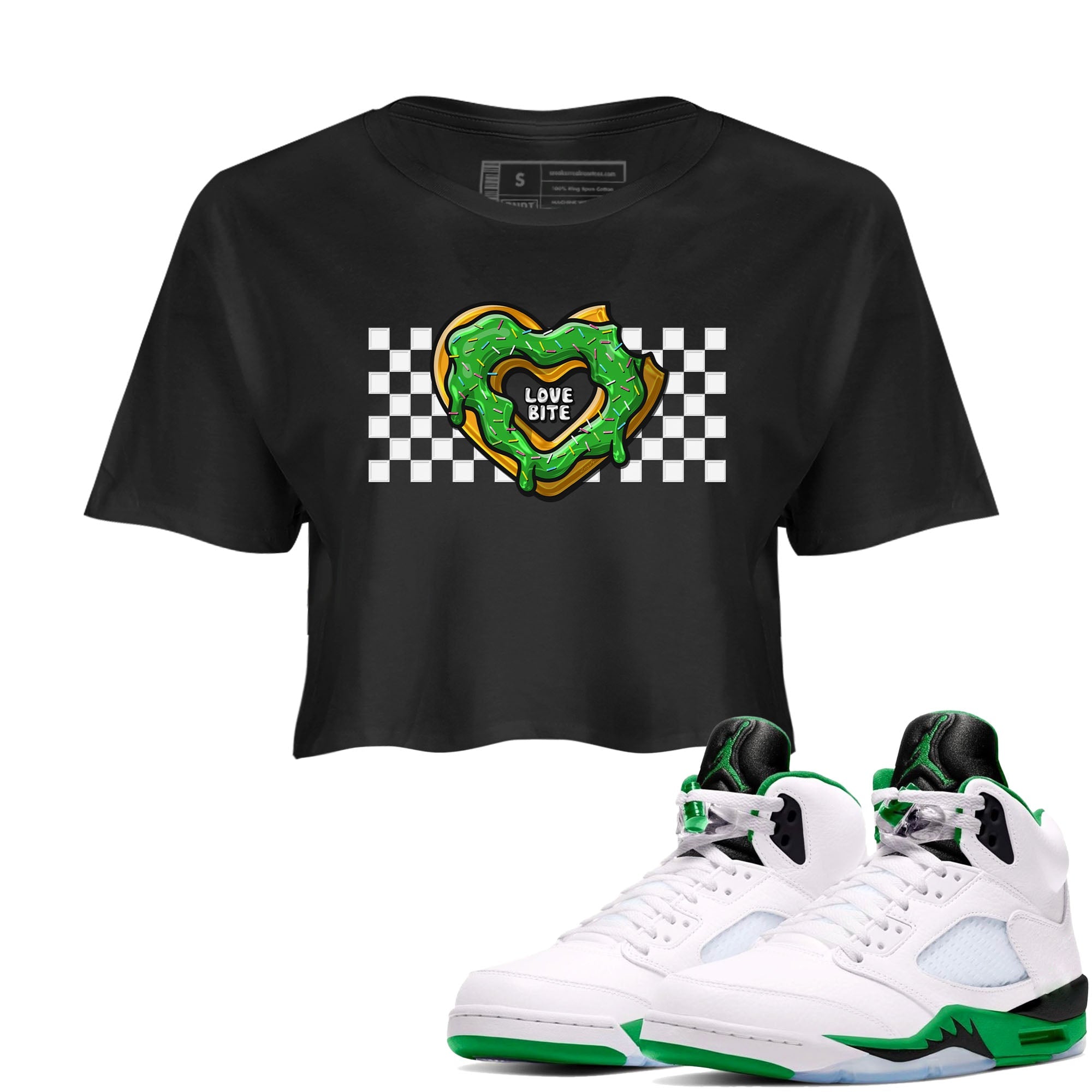 Air Jordan 5 Lucky Green | Love Bite Crop Shirt | SNRT Sneaker Tees ...