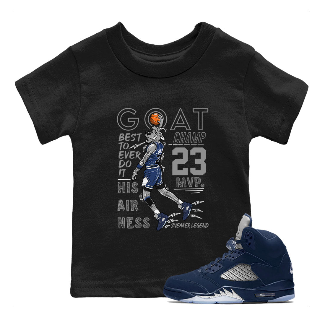 Air Jordan 5 Georgetown | MVP Goat Kids T-Shirt | SNRT Sneaker Release ...