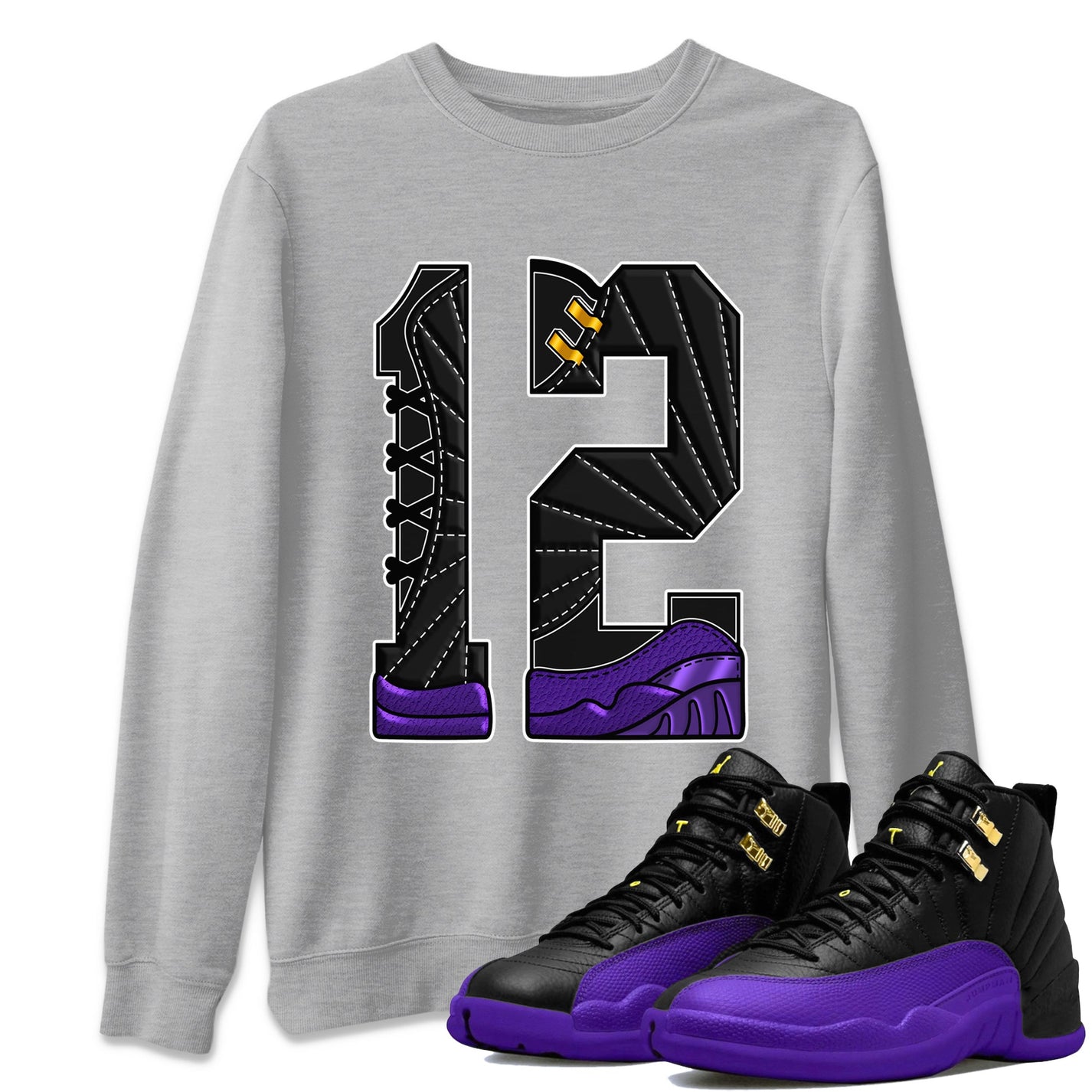 Air Jordan 12 Field Purple | Number 12 Unisex Shirts | SNRT Sneaker ...