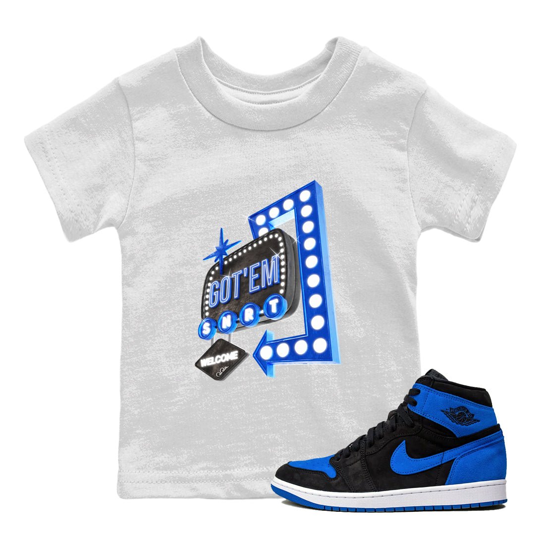 Air Jordan 1 Royal Reimagined | Retro Neon Sign Kids T-Shirt | SNRT ...