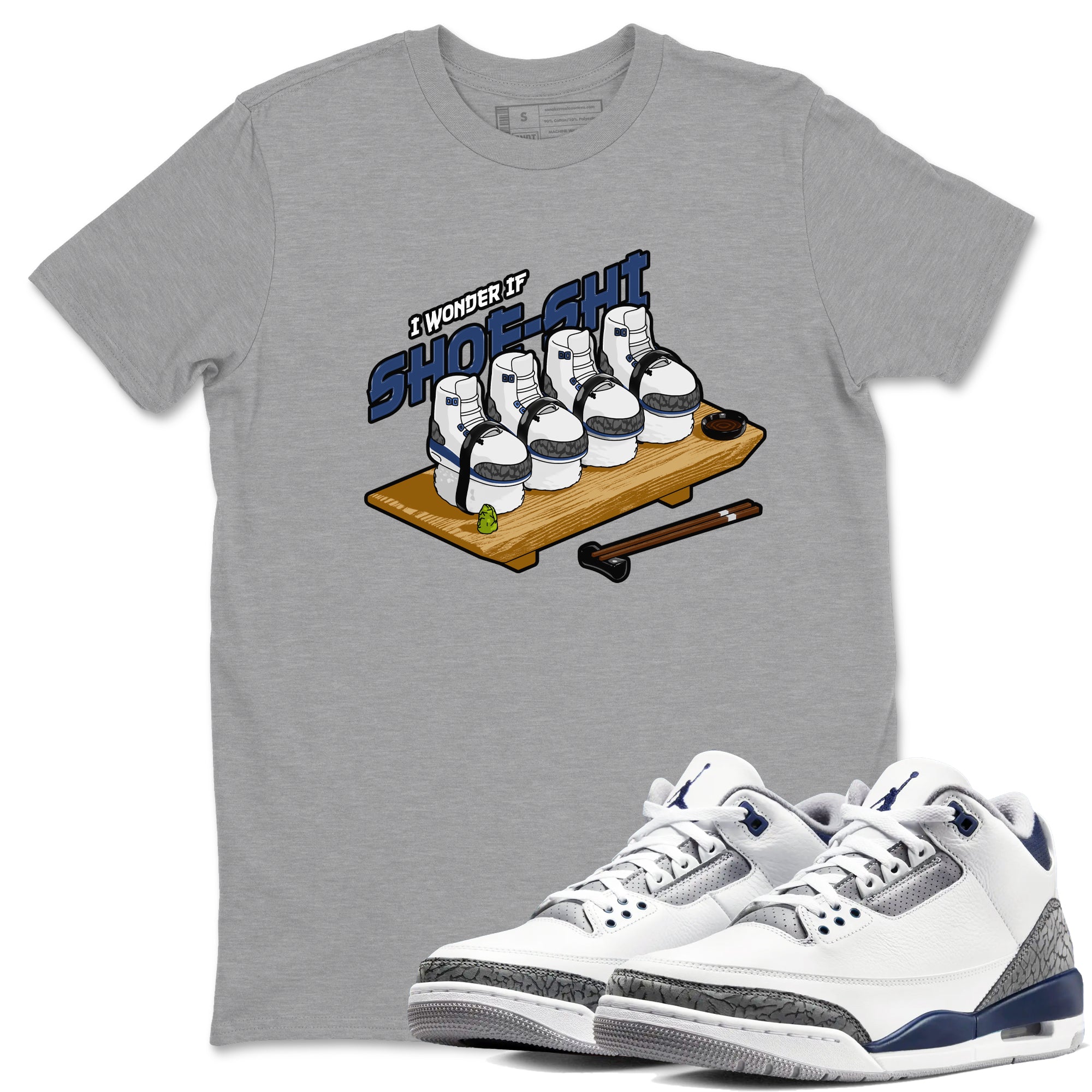 Jordan 3 Retro Midnight Navy | Shoe-Shi Crew Neck Shirt | SNRT Sneaker ...