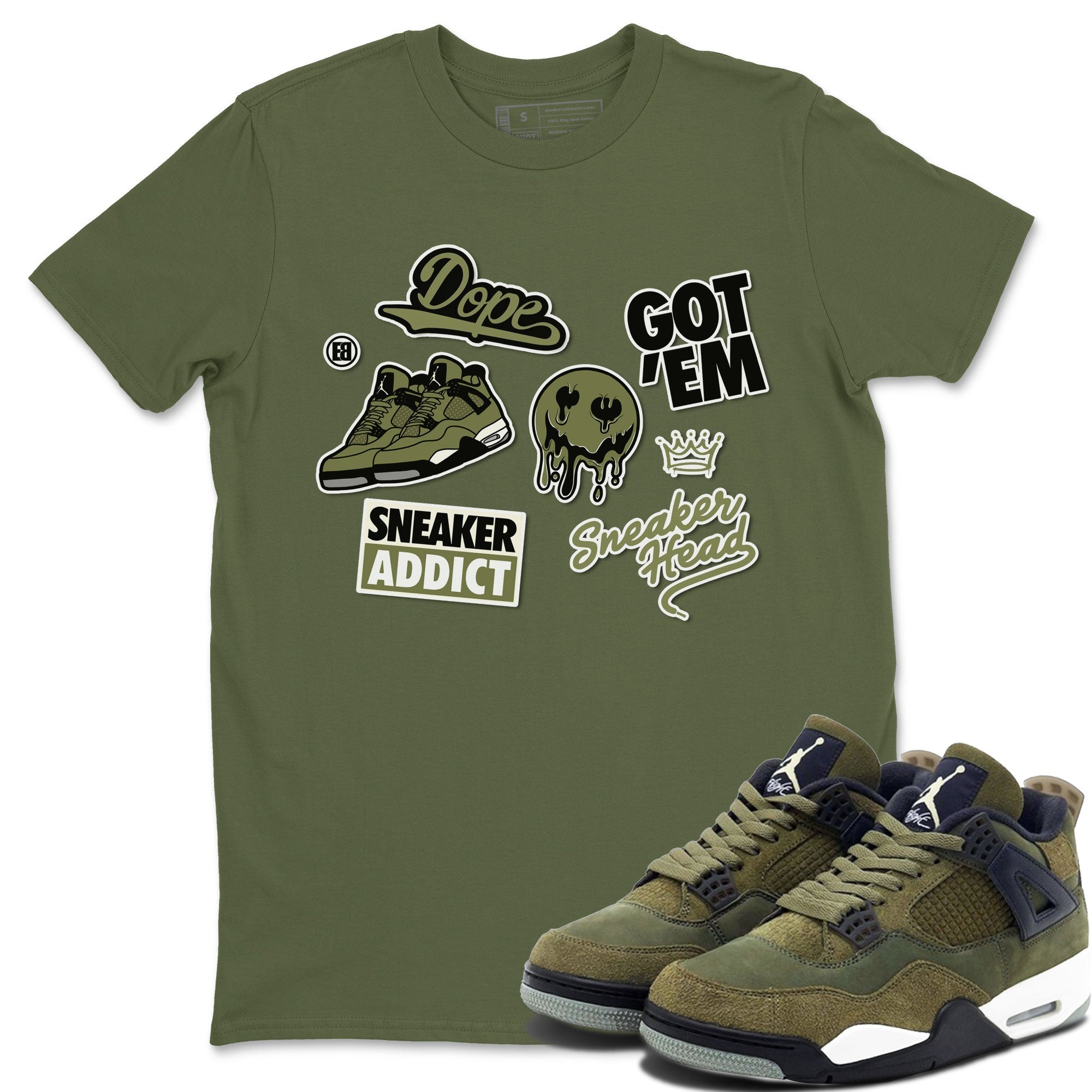 Air Jordan 4 Medium Olive | Sneakerhead Sticker Unisex T-Shirt | SNRT ...