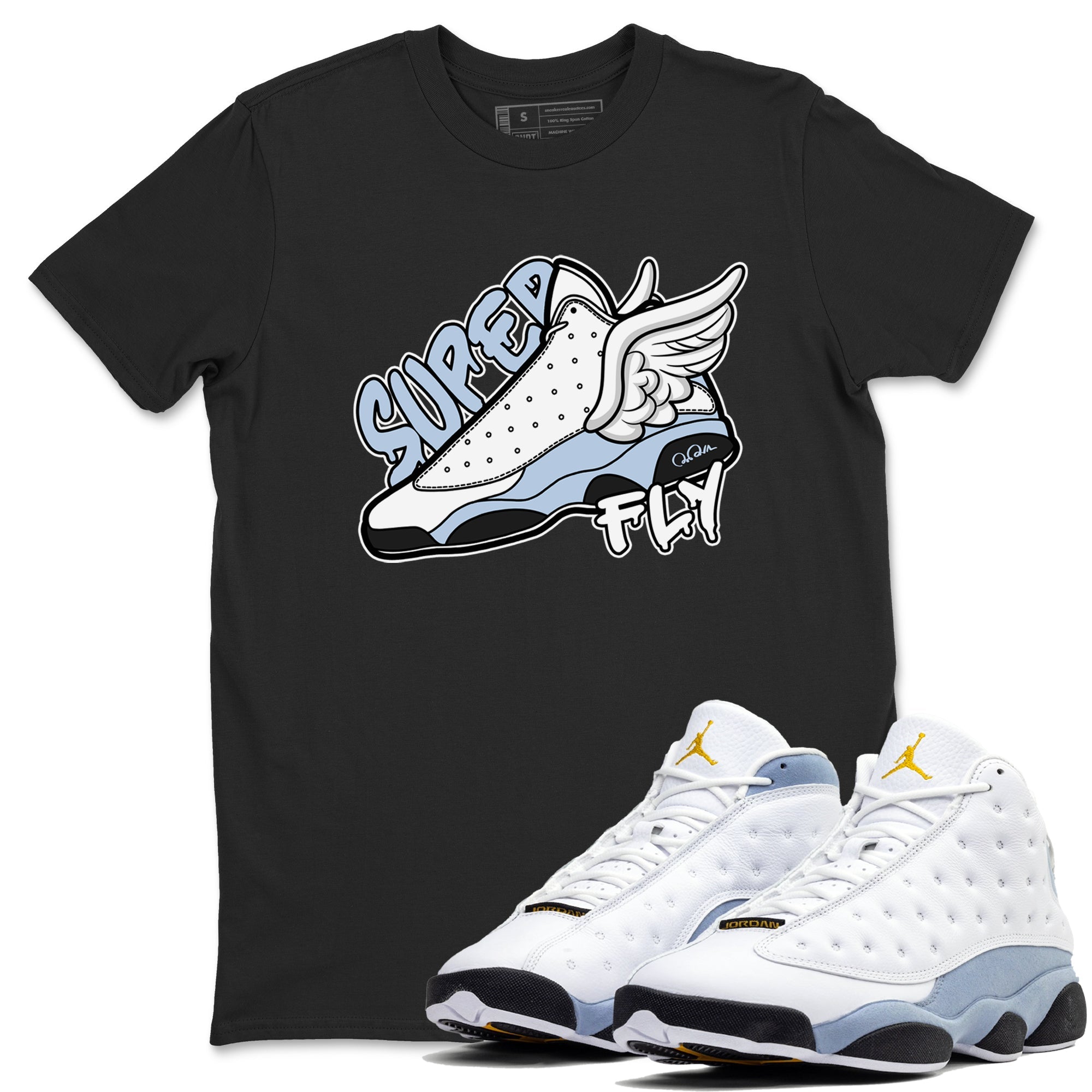 Air Jordan 13 Blue Grey | Super Fly Crew Neck Shirt | SNRT Sneaker Tees ...