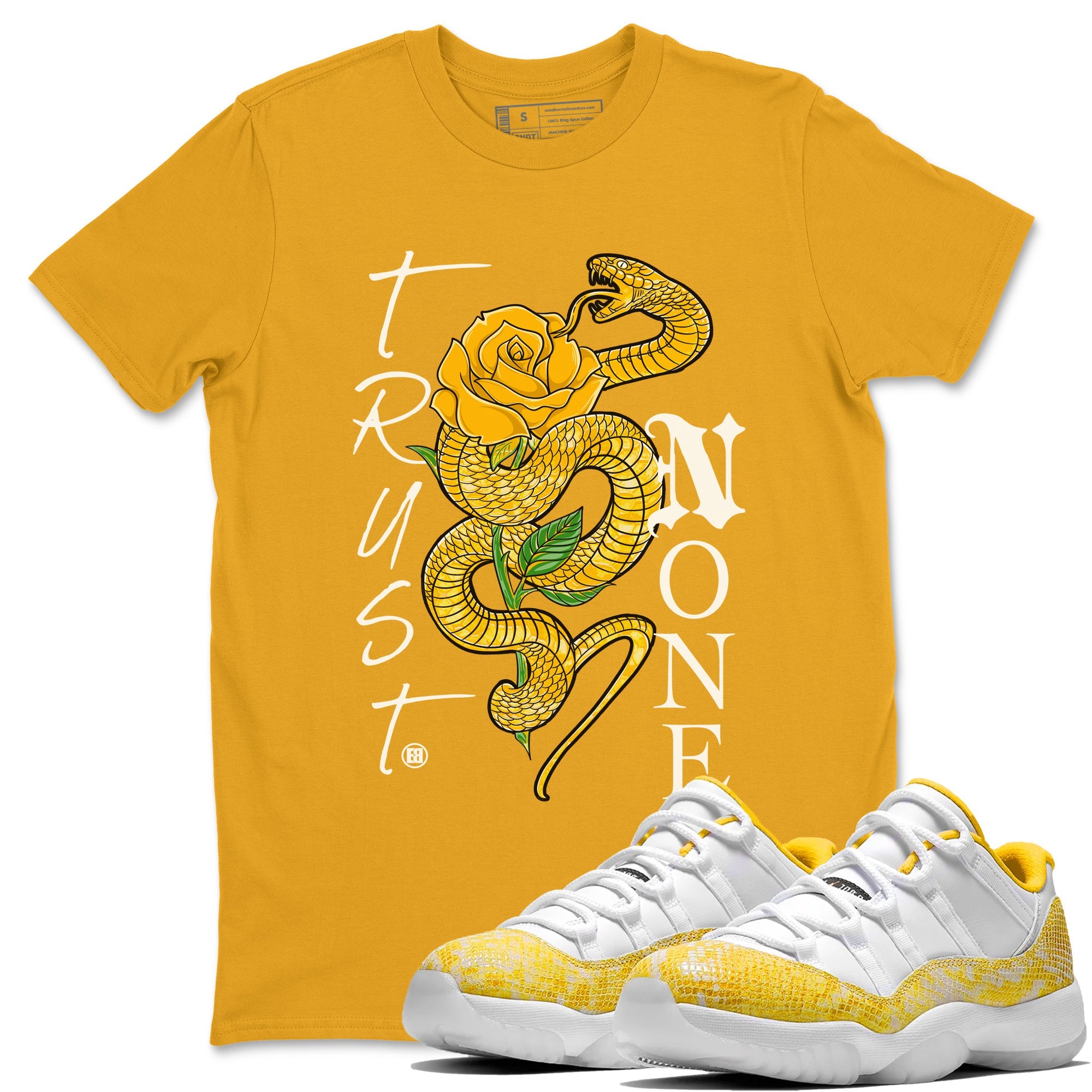 Air Jordan 11 Yellow Python | Trust None Unisex Shirts | SNRT Sneaker ...